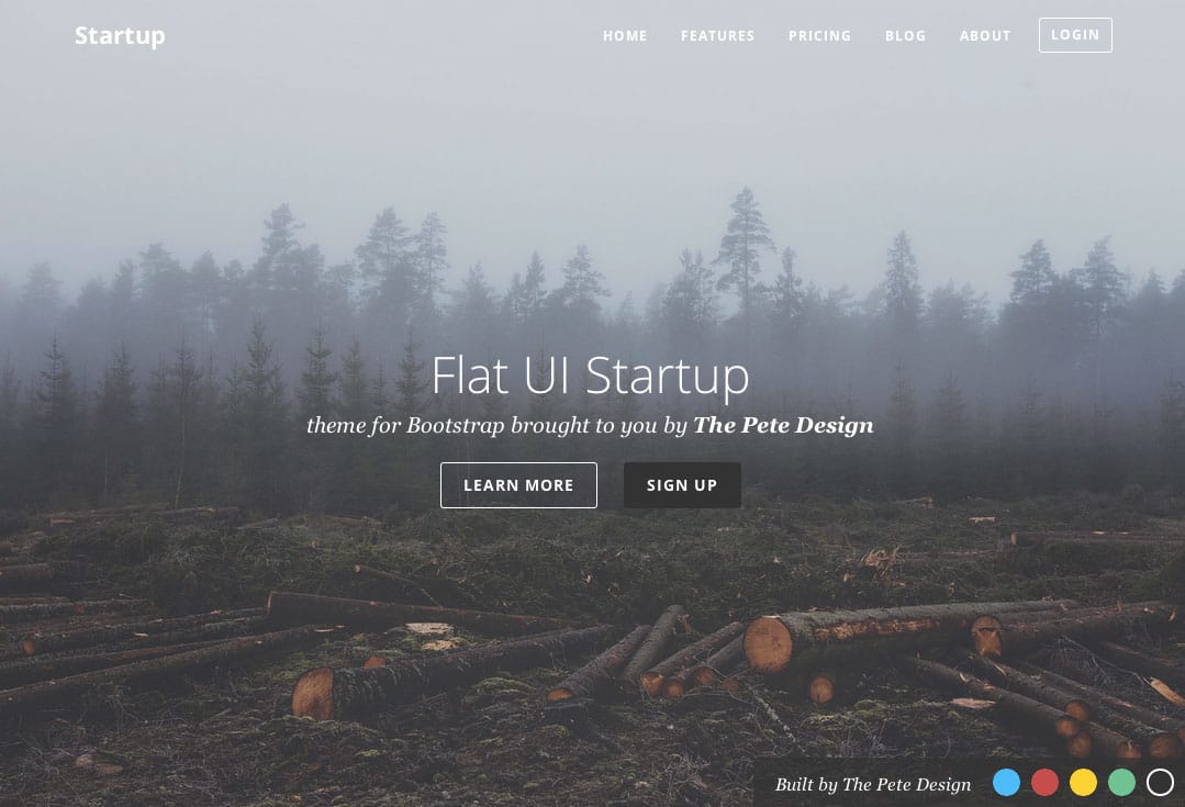 Flat Startup Bootstrap Theme by The Pete Design