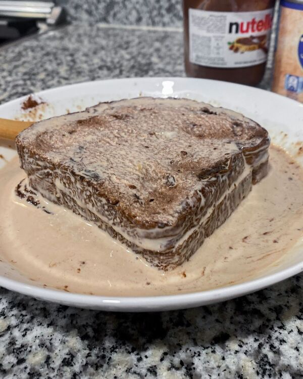 Chocolate Toast with Milo Lava Sauce Recipe