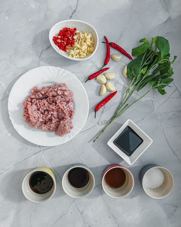 Authentic Thai Holy Basil Pork with Rice (Pad Kra Pao Moo) Recipe