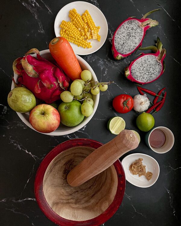 Authentic Thai Savory Fruit Salad (Som Tum Phon La Mai) Recipe