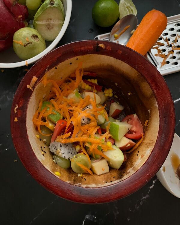 Authentic Thai Savory Fruit Salad (Som Tum Phon La Mai) Recipe