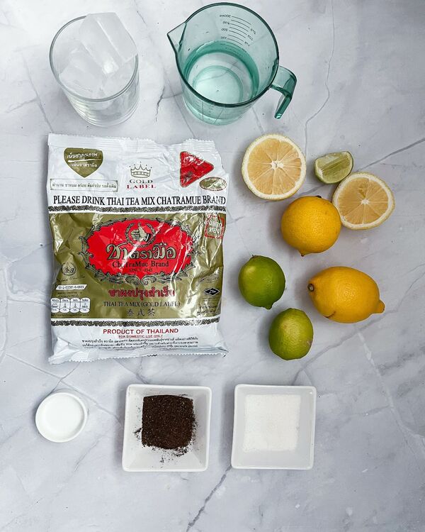 Authentic Thai Lemon Iced Tea (Cha Manao)