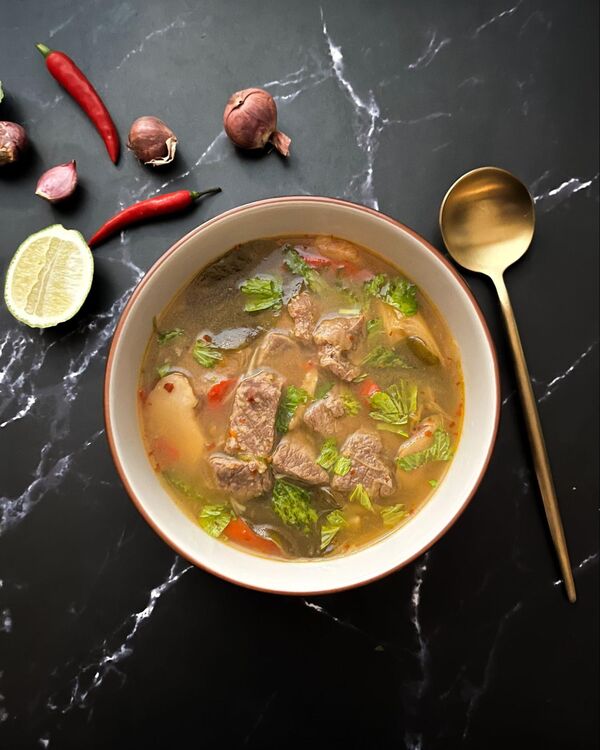 Thai Spicy Beef Soup (Tom Saap) Recipe